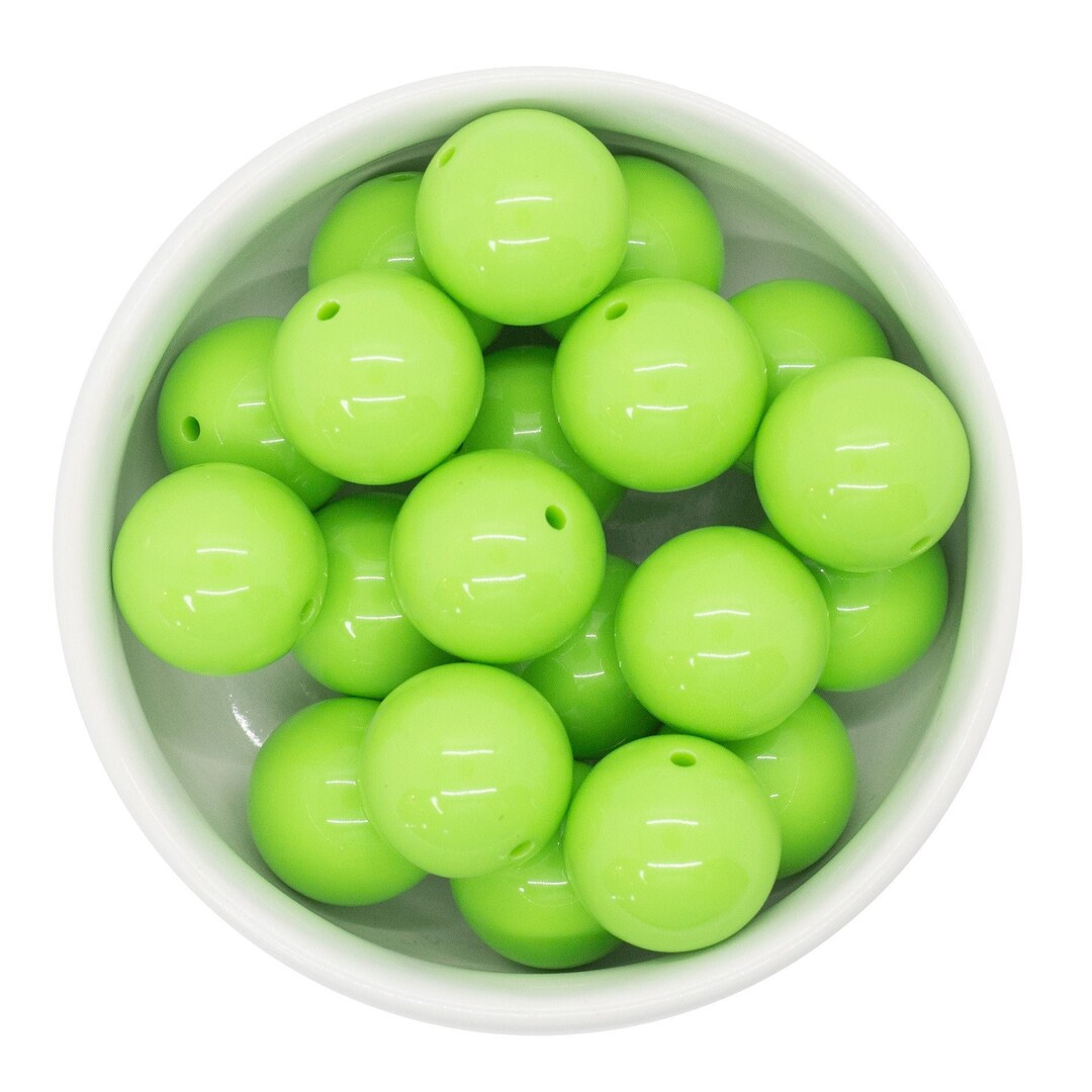 Lime Green Solid Beads 20mm - Etsy
