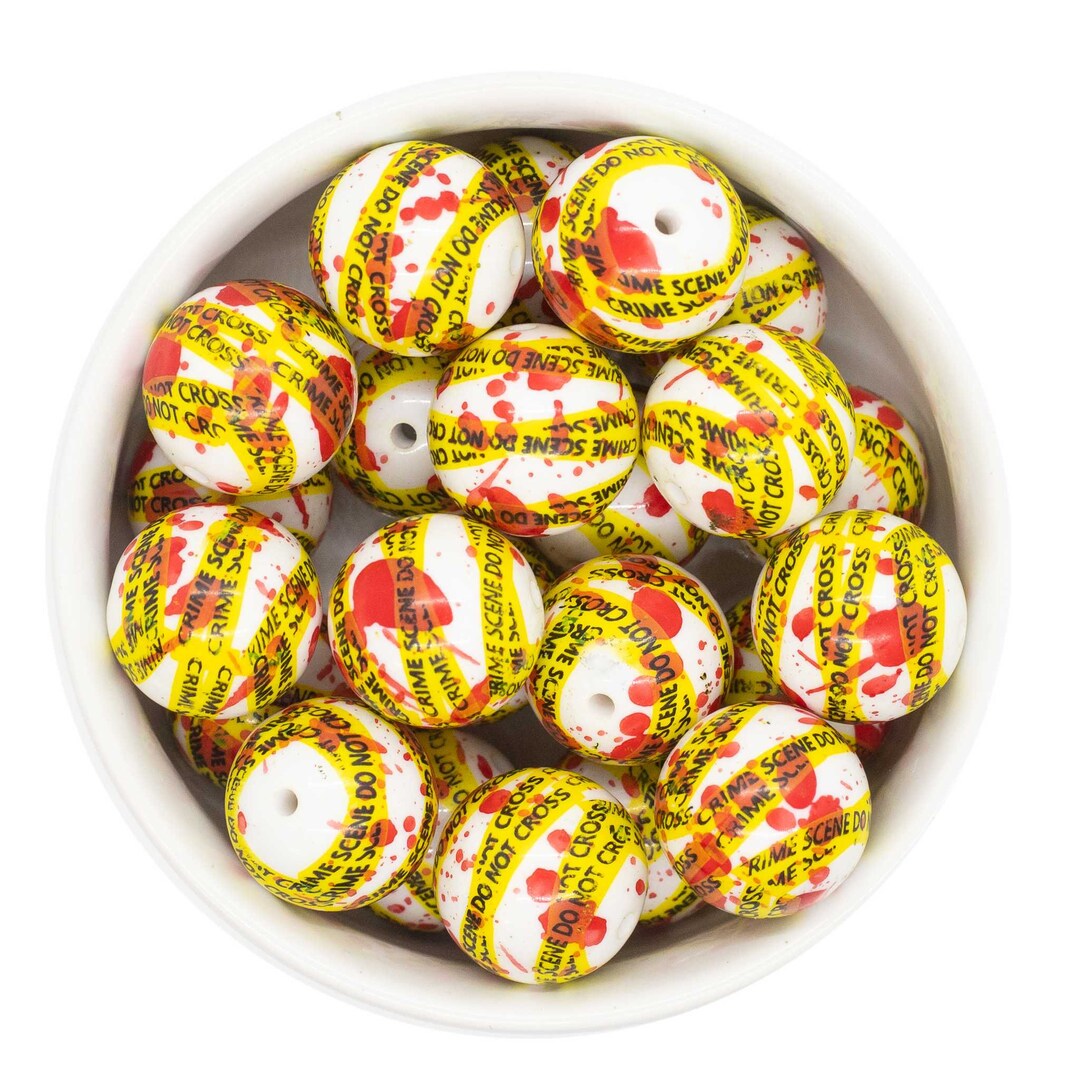 Crime Scene Overlay Printed Beads 20mm - Etsy