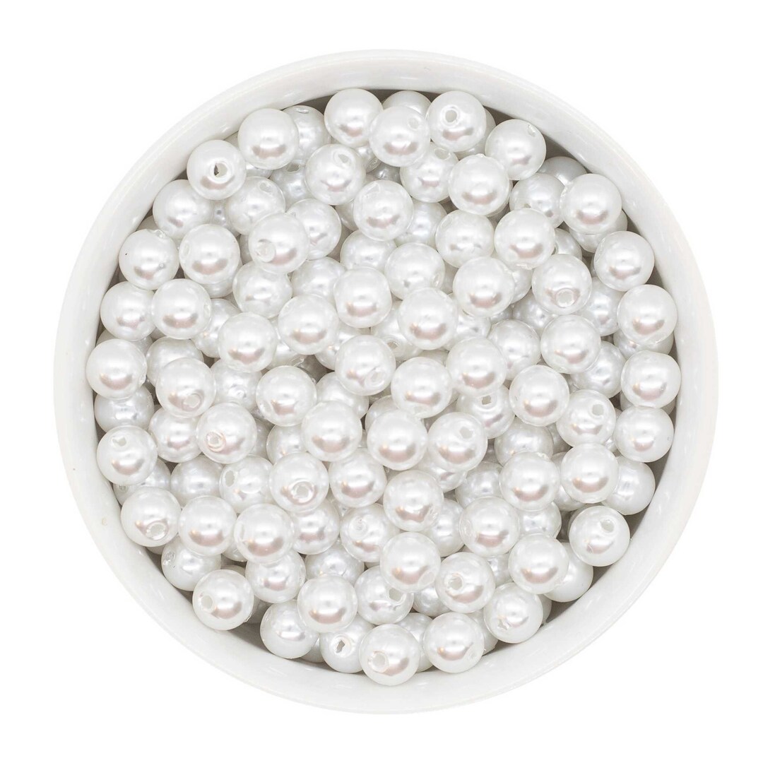 White Pearl Beads 8mm - Etsy