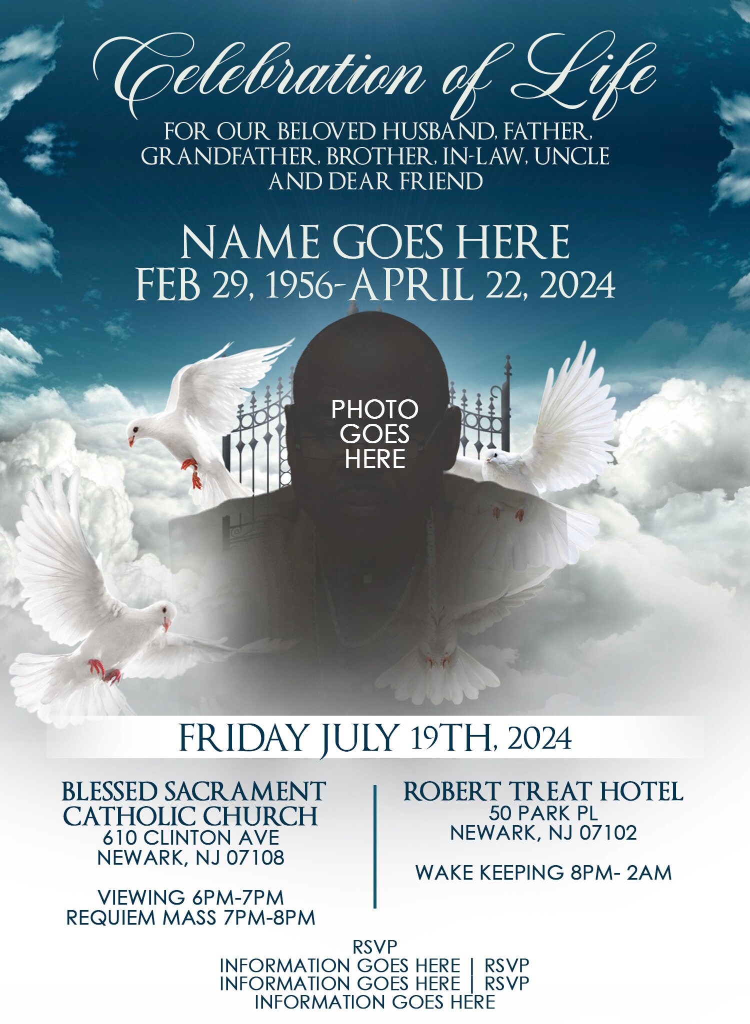 Celebration of Life Funeral Program Cover - Etsy