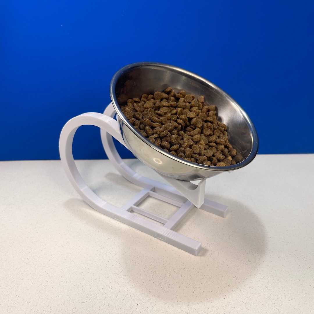 Angled Metal Bowl Holder for Cats, Elevated and Angled Food Bowl Holder ...
