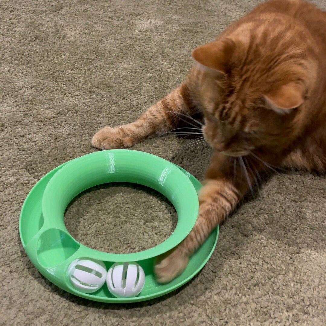 Twin Ball Cat Track Toy | 3D Printed in Custom Colors | Keep Your Cat ...