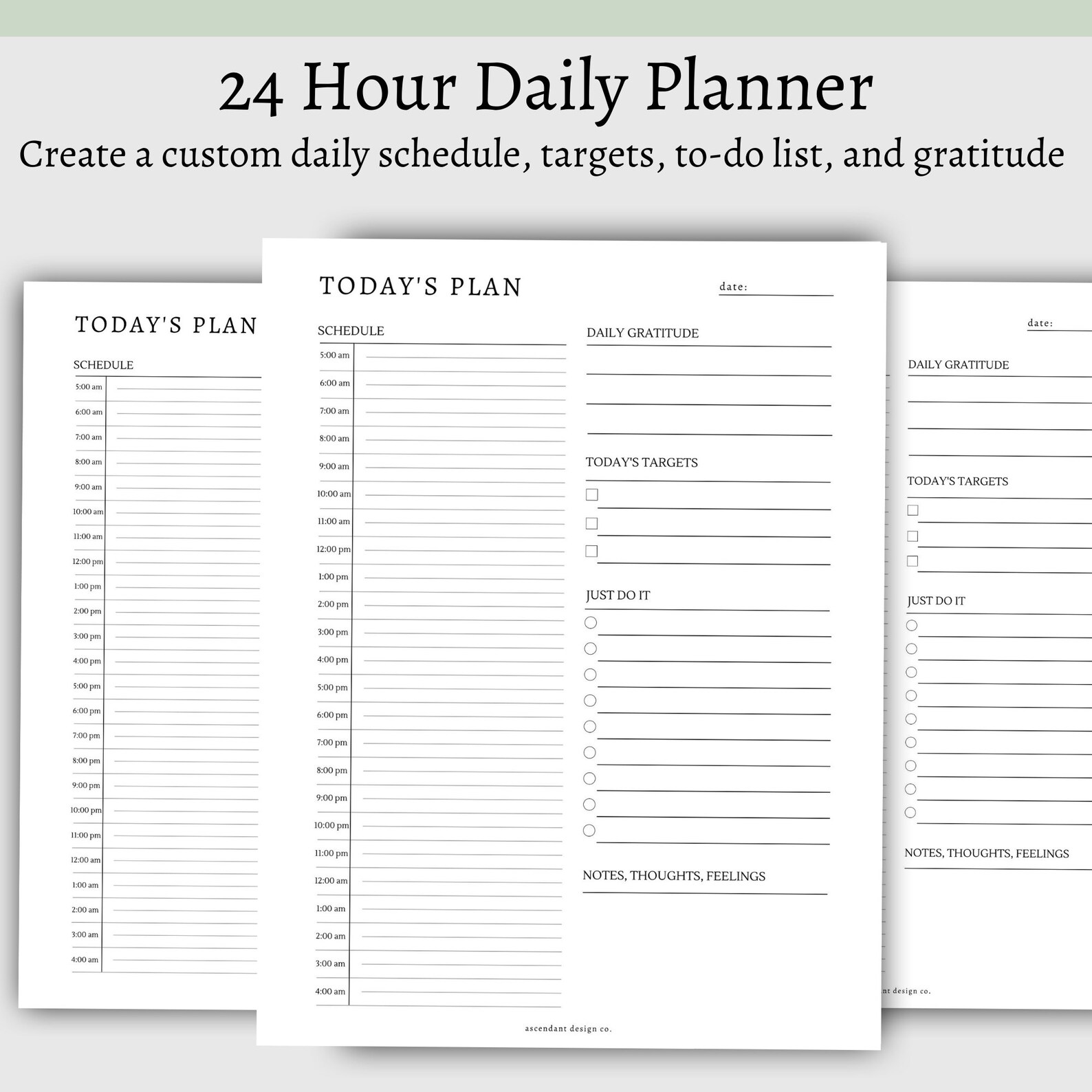 Daily Planner 24 Hour Planner Half Hour Planner Daily - Etsy