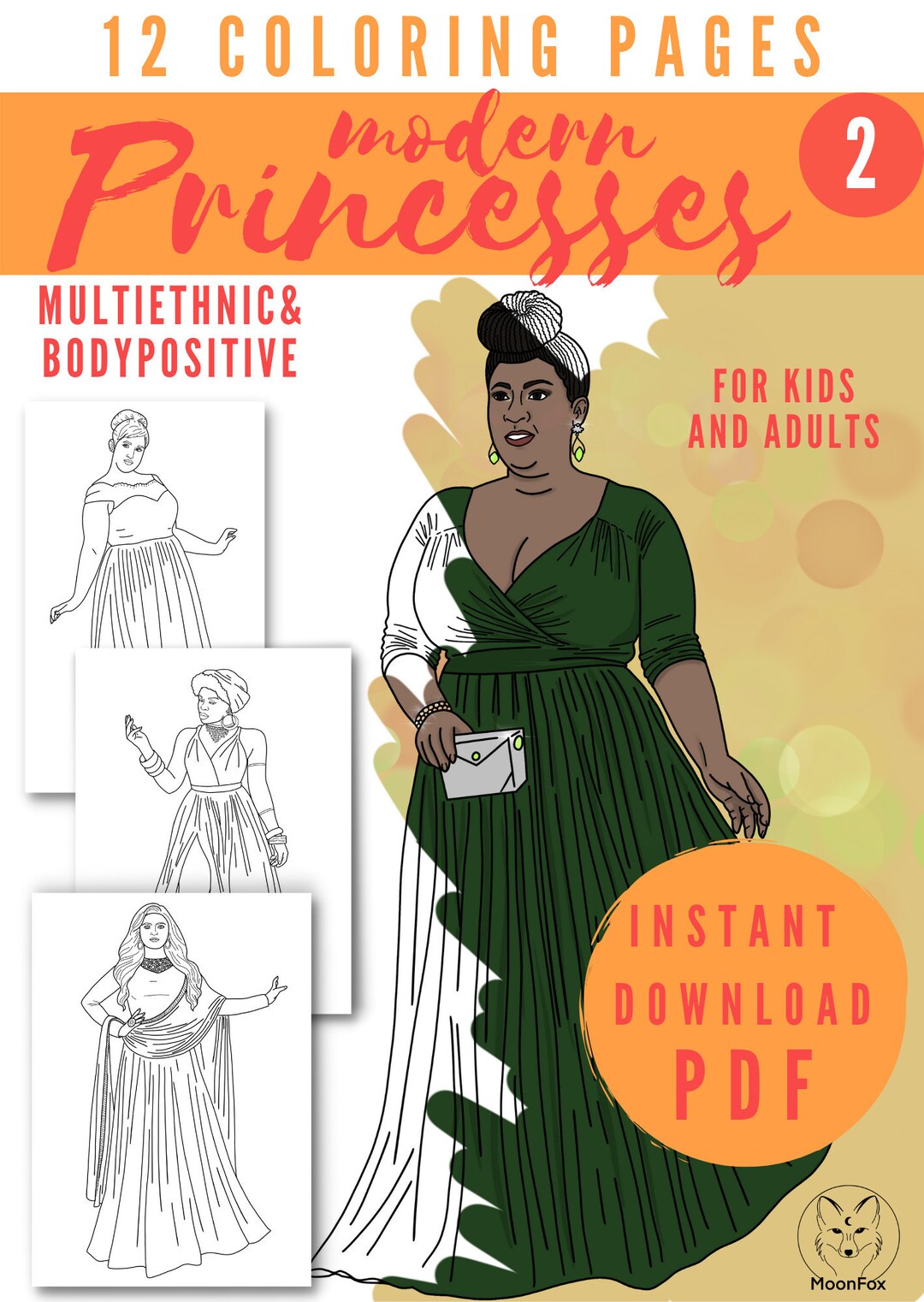 Body Positive Coloring Book, 12 Art Pages Adults and Children, Black ...