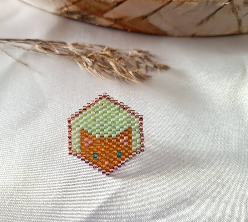Badge en perles tissé Petit Chat Fait Main plusieurs couleurs - Etsy France