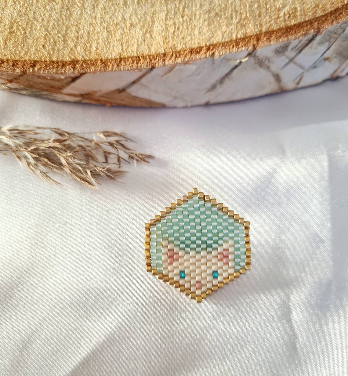 Badge en perles tissé Petit Chat Fait Main plusieurs couleurs - Etsy France