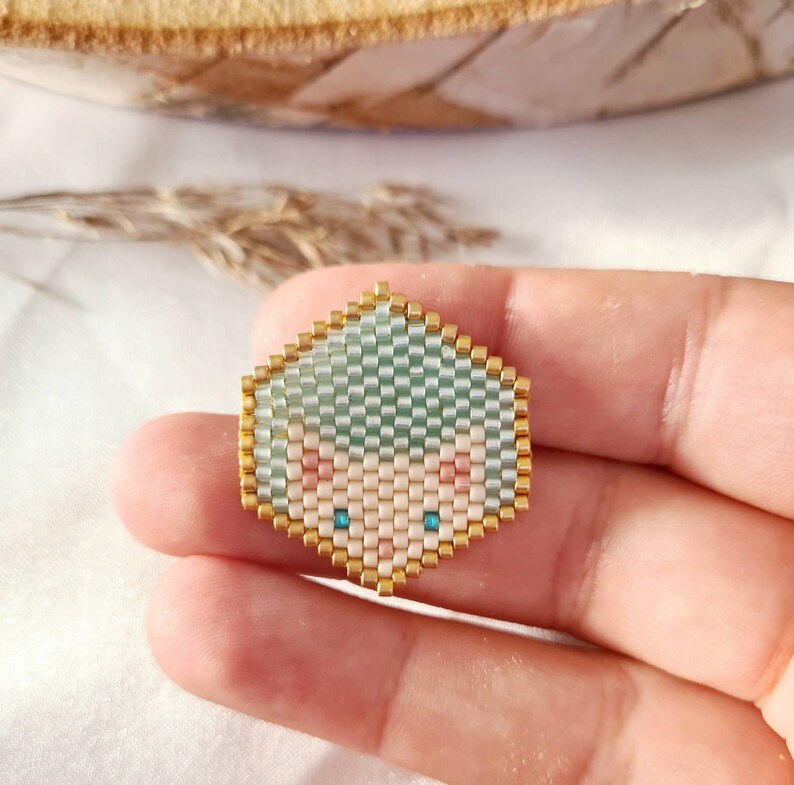 Badge en perles tissé Petit Chat Fait Main plusieurs couleurs - Etsy France