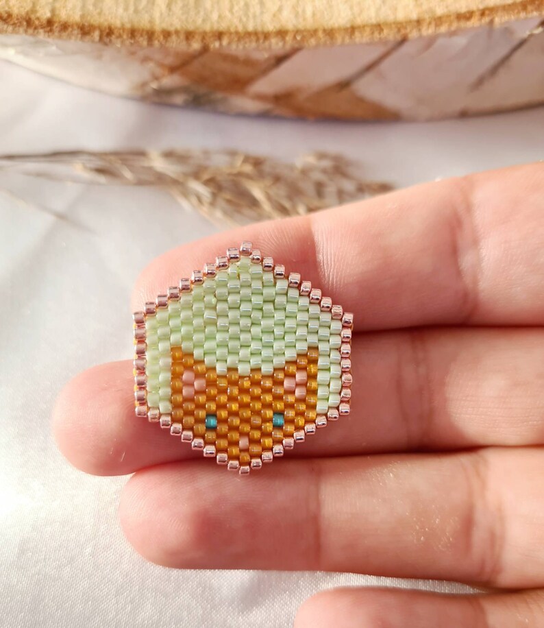 Badge en perles tissé Petit Chat Fait Main plusieurs couleurs - Etsy France