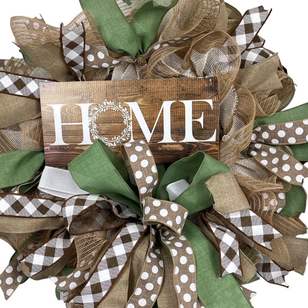 Country Farm House Home Wreath Wood Home Sign Front Door - Etsy