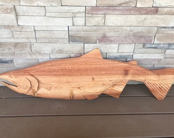 Salmon Wood Carving - Etsy