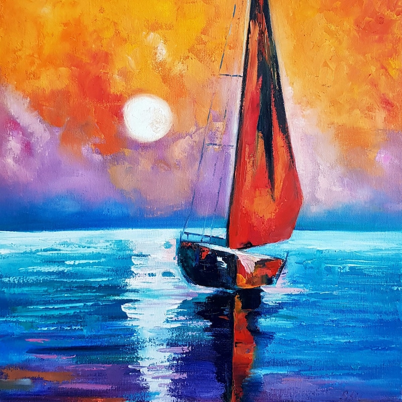 Oil Painting Sea - Etsy