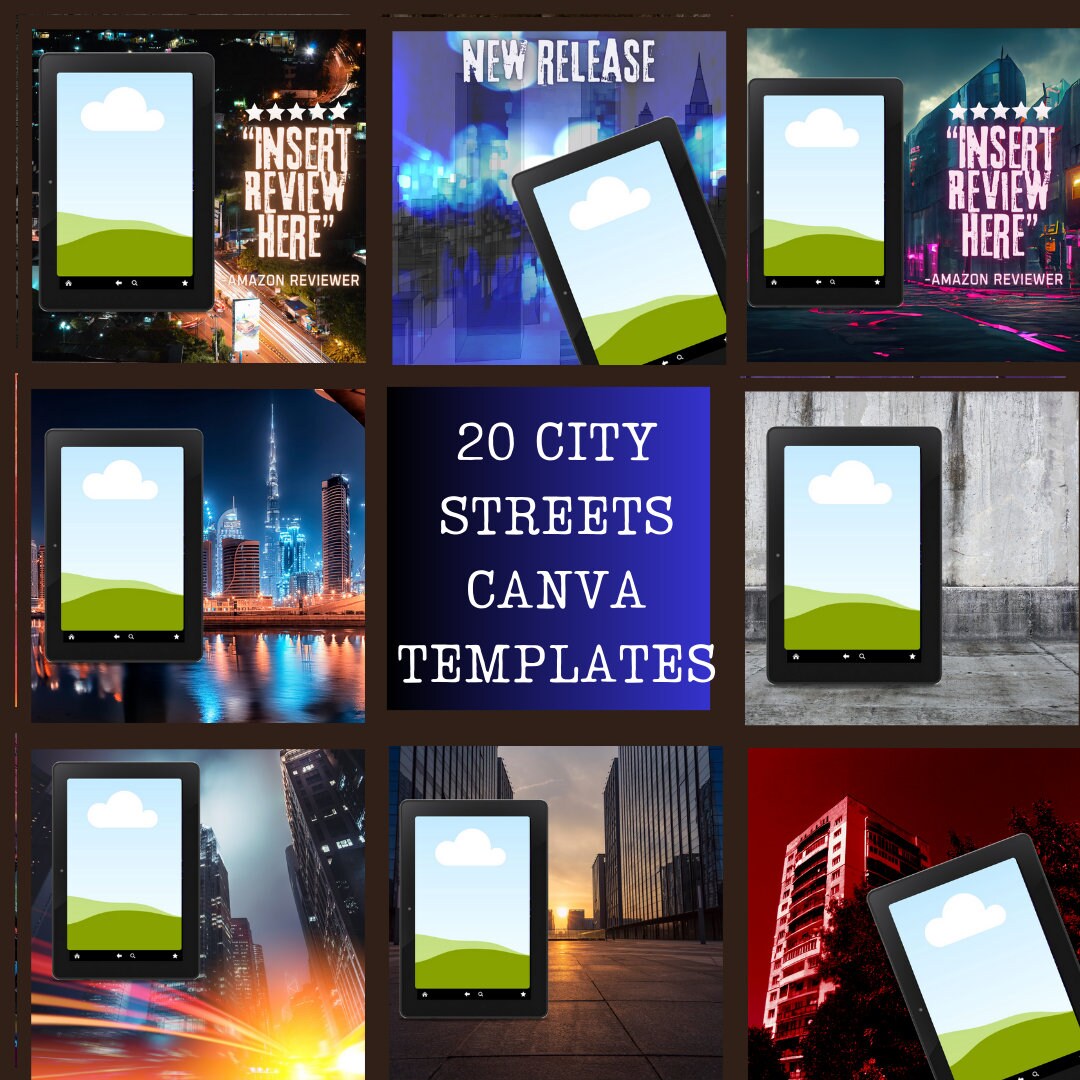 Urban Fantasy CITY STREETS Canva Templates for Instagram, Facebook ...