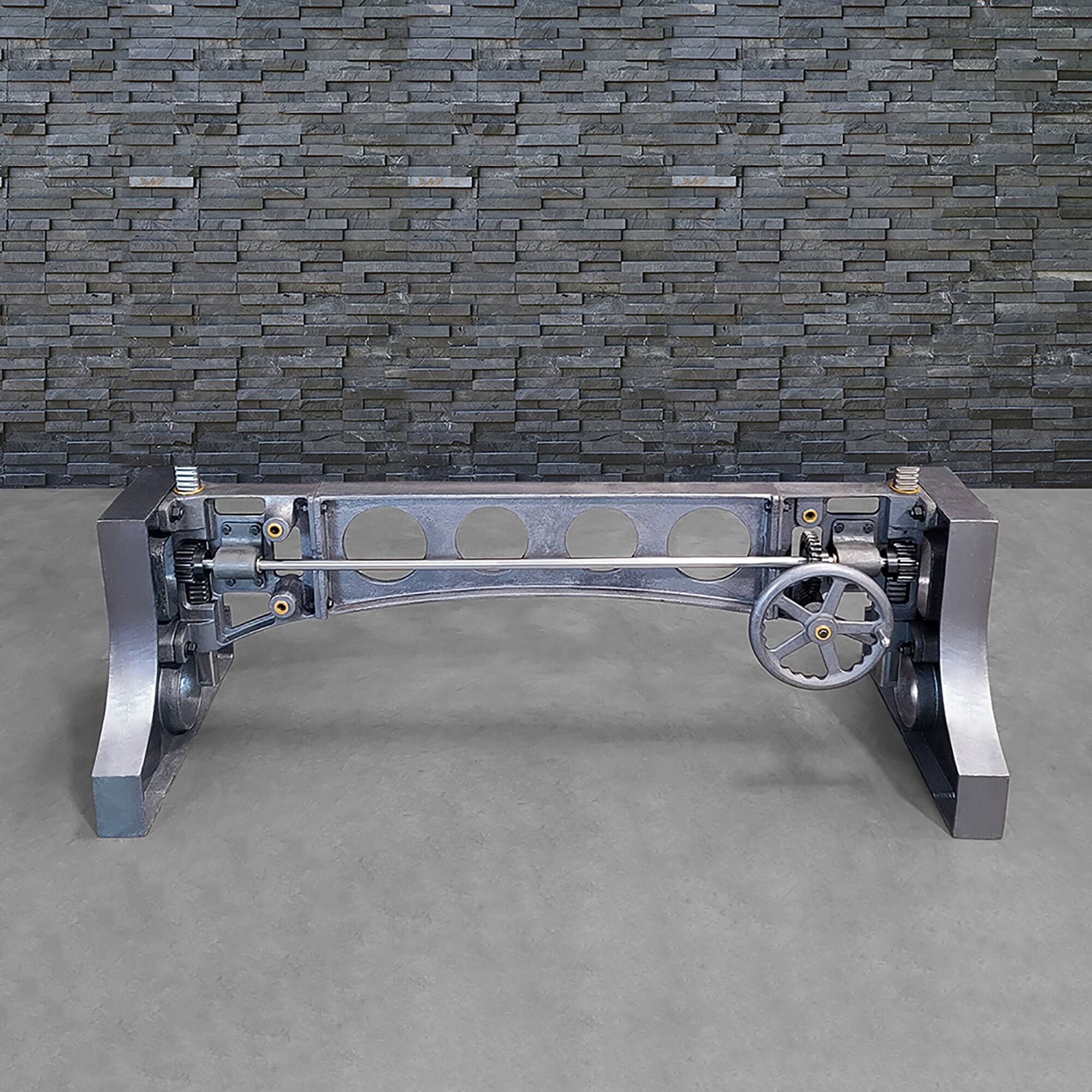 Industrial Cast Iron Sit-stand Crank Table Base With Black Nickel ...