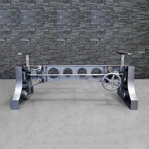 Industrial Cast Iron Sit-stand Crank Table Base With Black Nickel ...