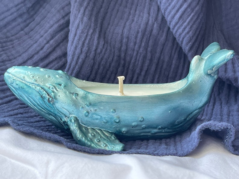 Ocean Whale Candle Set Blue Metallic Pair for Ocean Inspired Decor and ...