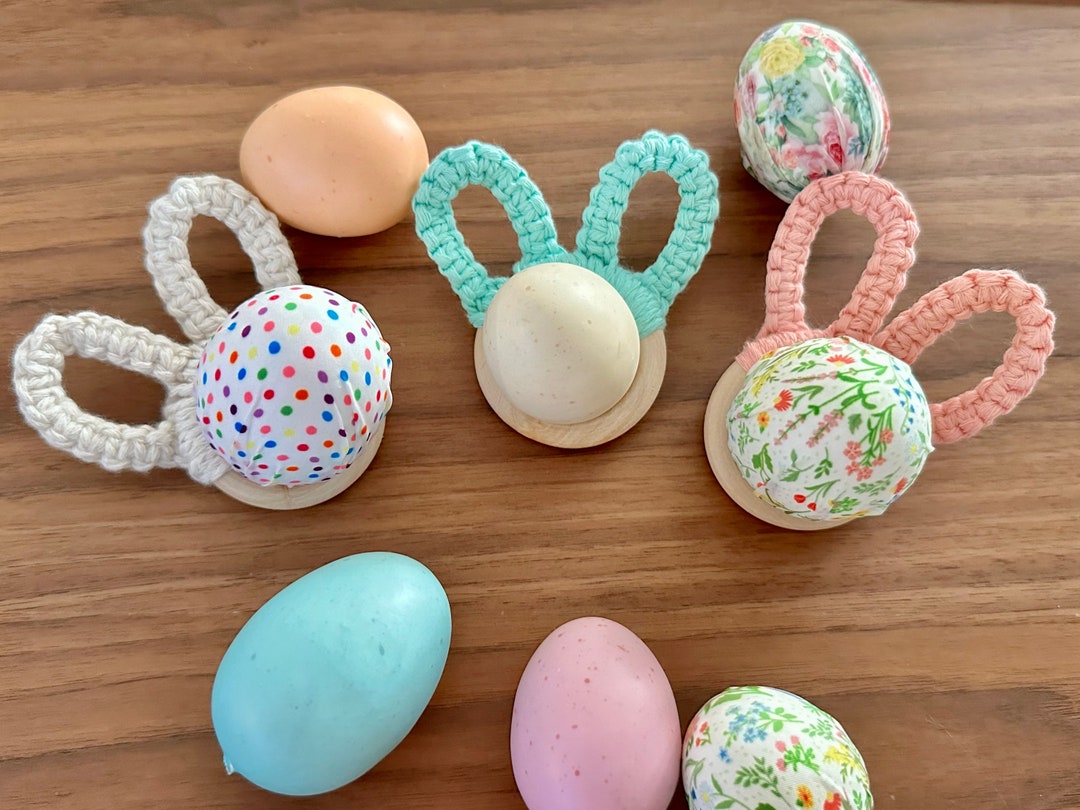 Macrame Easter Egg Stand Decor (set of 3) | Macrame Easter Decor | Boho Style Decor - Etsy