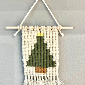 Macrame Christmas Tree Mini Tapestry(army Green) | Macrame Christmas ...