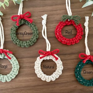 Macrame Christmas Mini Wreath Ornaments (type-b) - Etsy