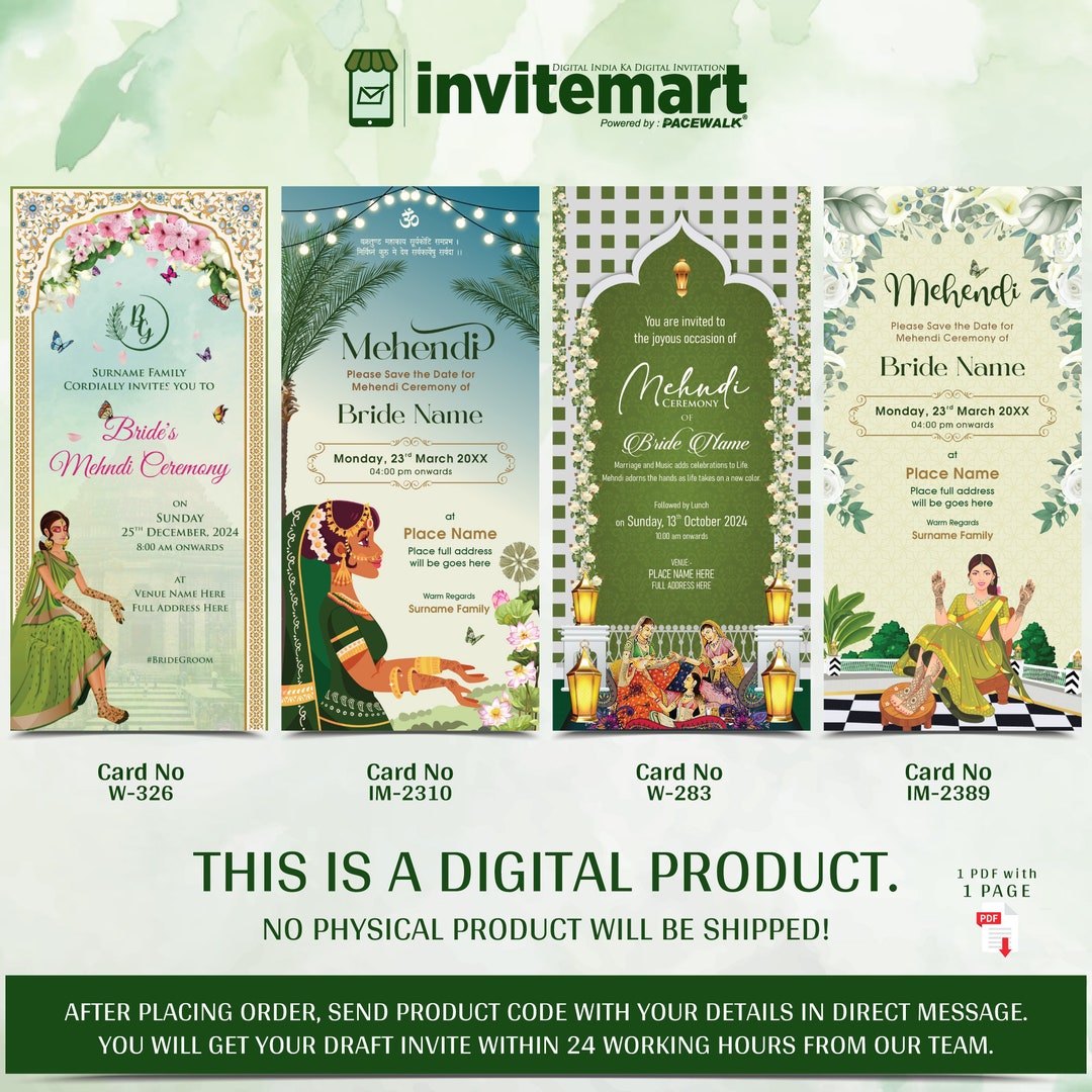 Cute Mehndi Invitation Card Template, Dholki Invitation, Haldi Ceremony ...