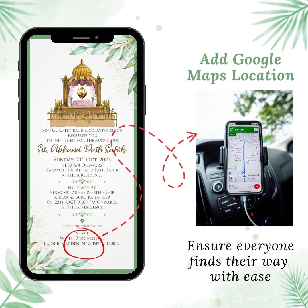 Akhand Path Invites, Sikh Invitations, Sri Akhand Path Invite, Digital ...