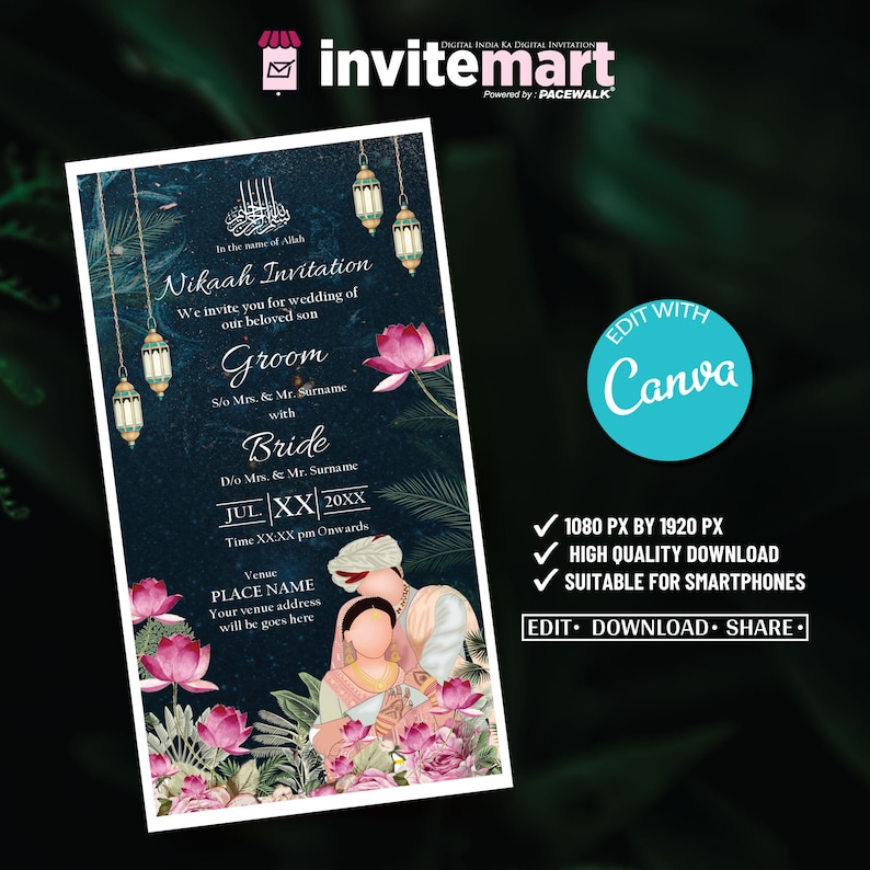 Nikah Electronic Invitation Design, Digital Invitation Card for ...