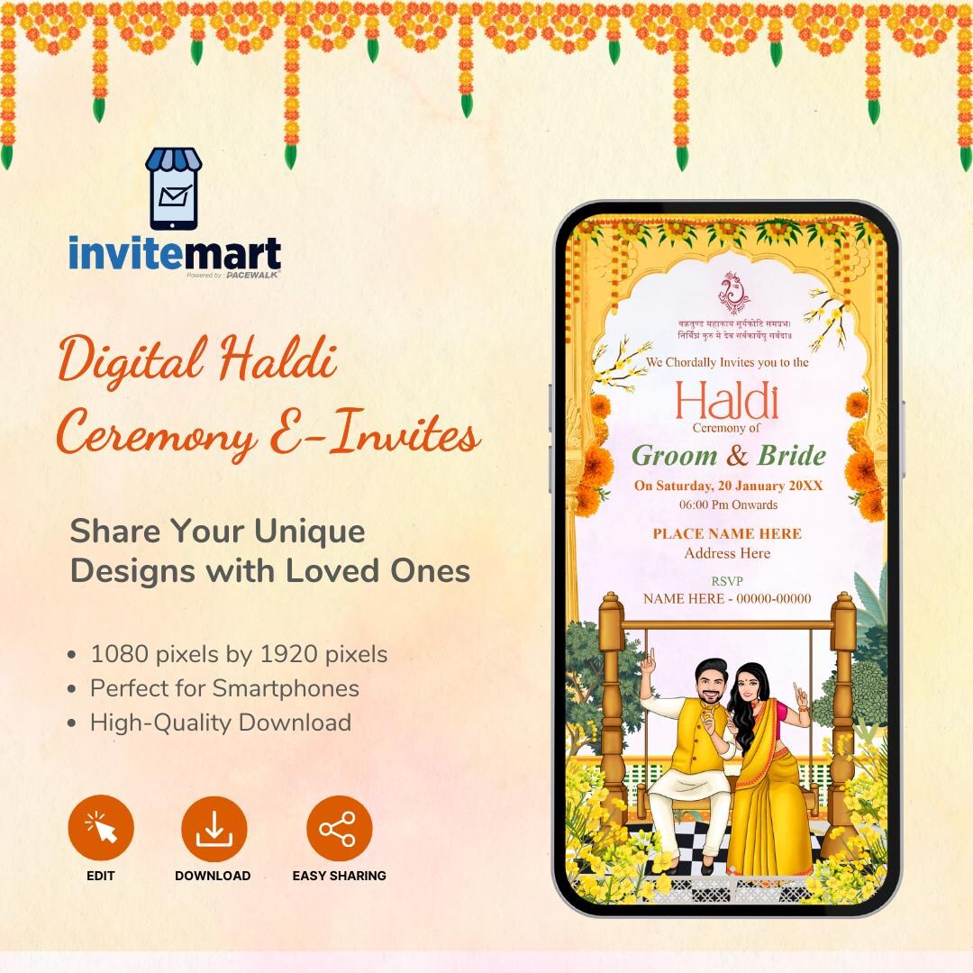Haldi Function Invitation, Haldi Invitations, Pithi Invites, Holud ...