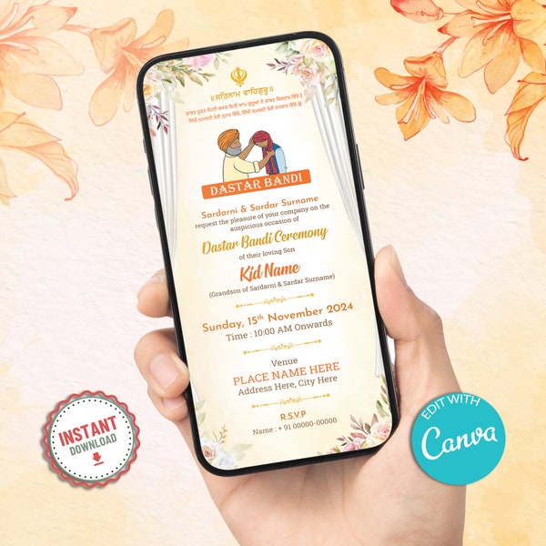 Dastar Bandi Card - Etsy