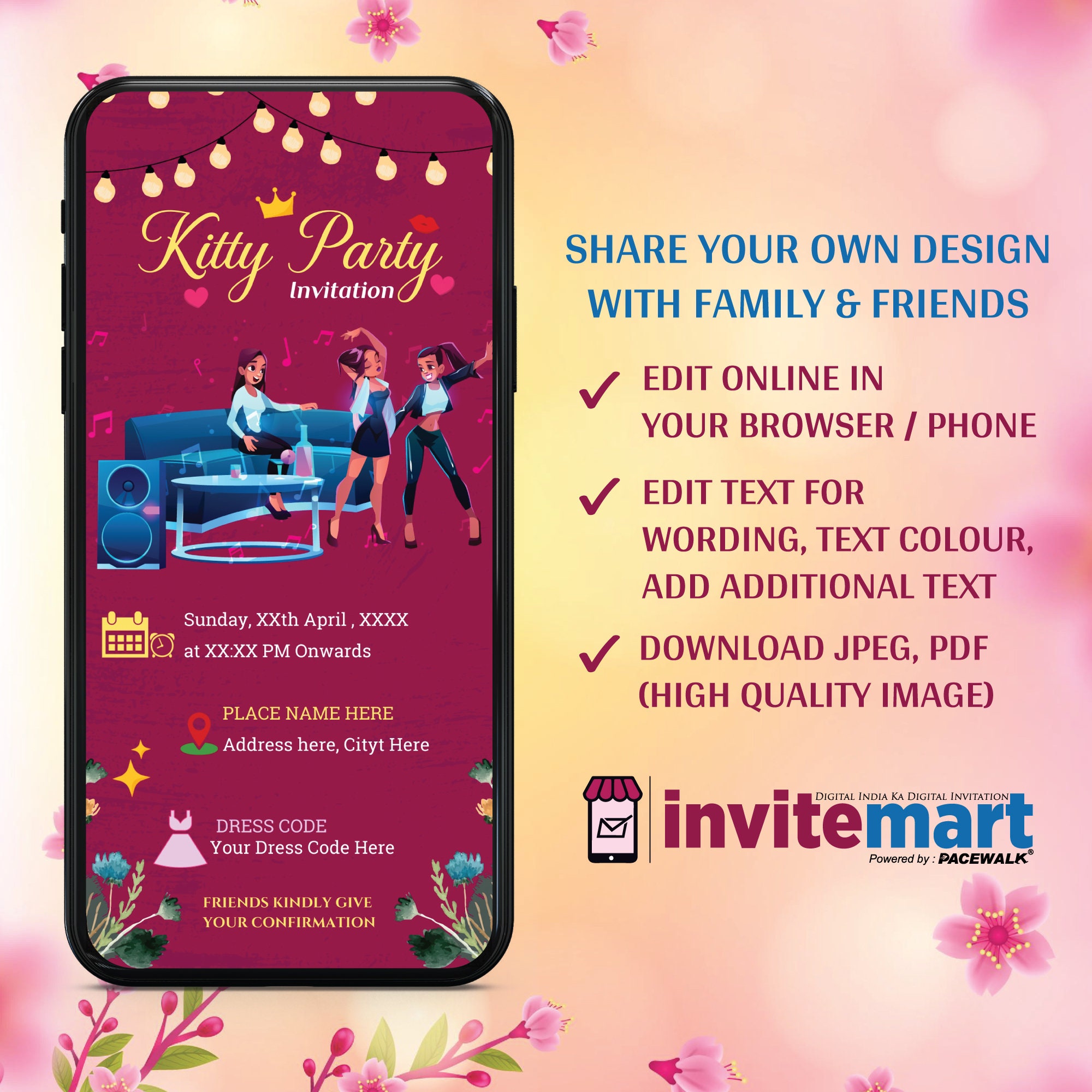 Ladies Kitty Party Invitations | Kitty Party Invitation Card | Party ...