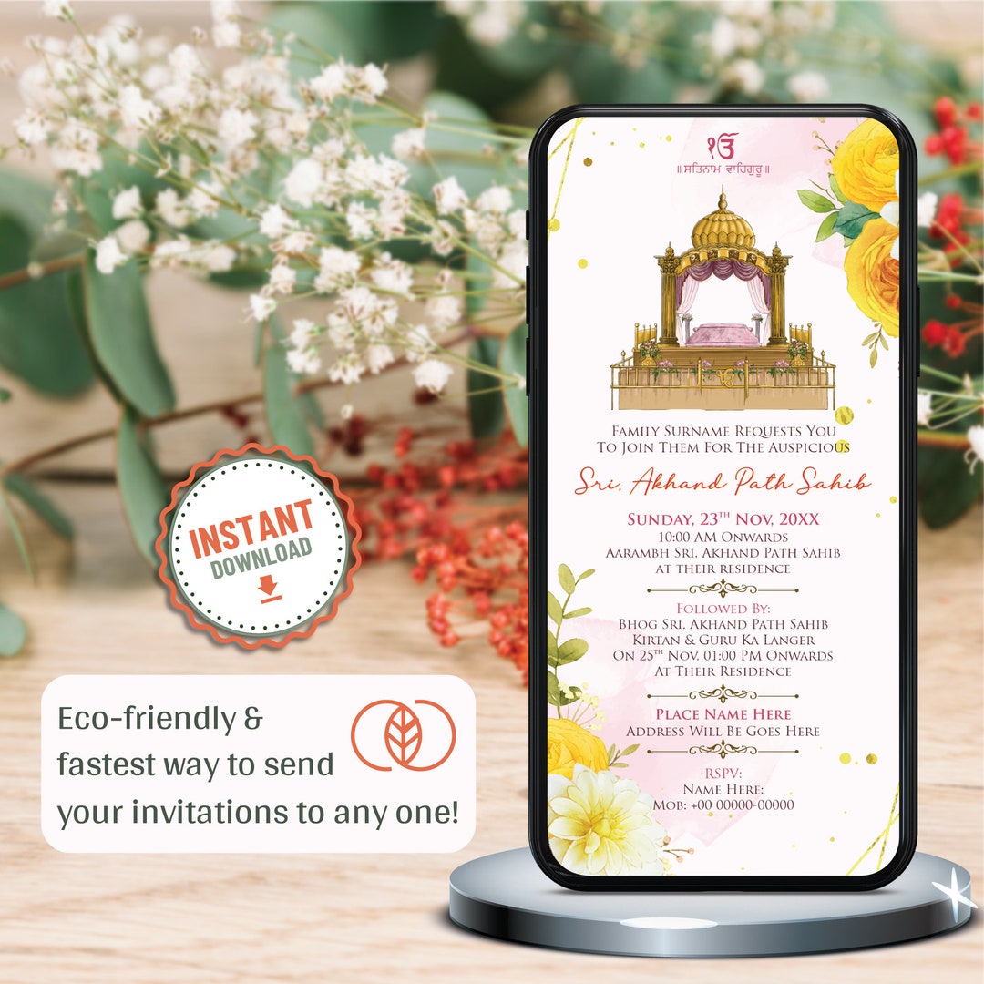 Akhand Path Invites Sikh Invitations, Sri Akhand Path Sahib Invite ...