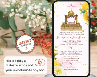 Akhand Path Invitation Sikh Invitations, Sri Akhand Path Sahib Invite ...