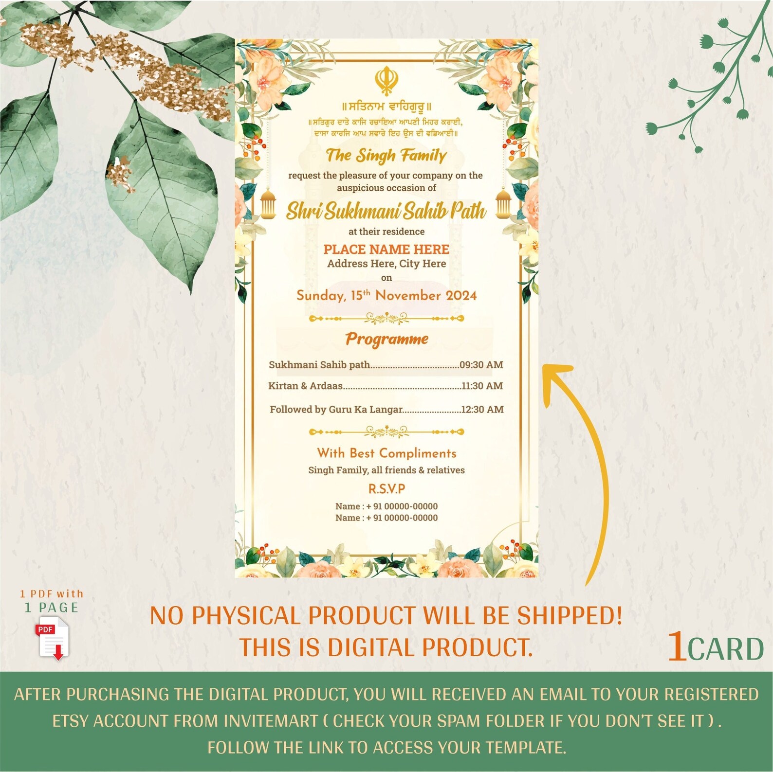 Sukhmani Sahib Path Invitation Whatsapp Digital Sukhmani - Etsy India