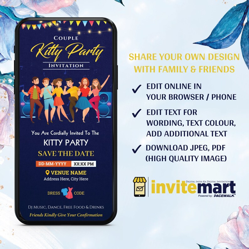 Buy Kitty Party Invitation Template | Kitty Party Invitation Card for ...