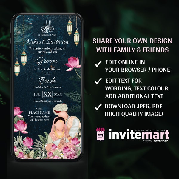 Nikah Card Template - Etsy