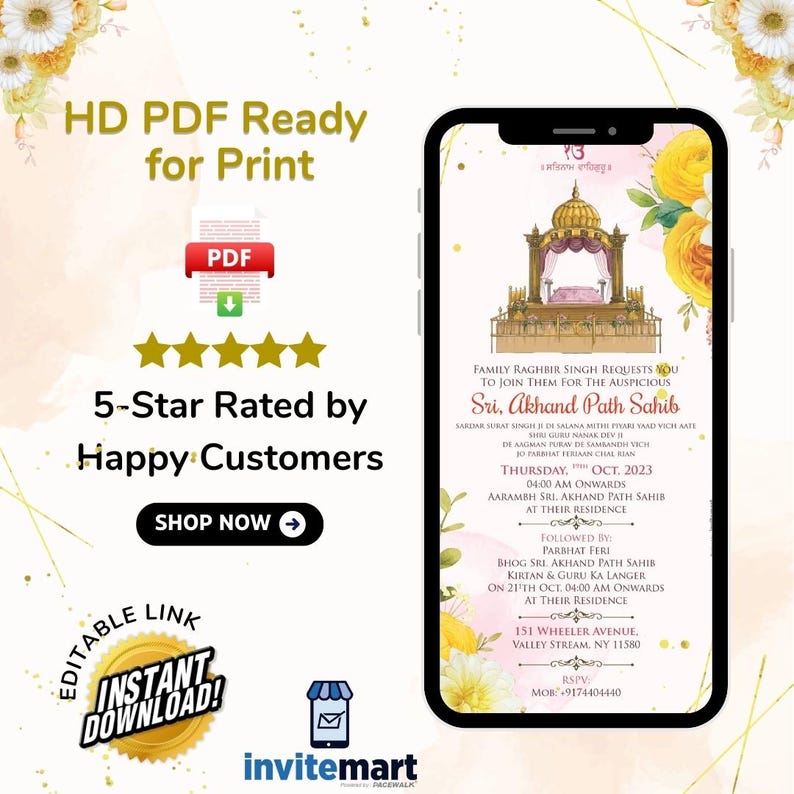 Akhand Path Invites Sikh Invitations, Sri Akhand Path Sahib Invite ...