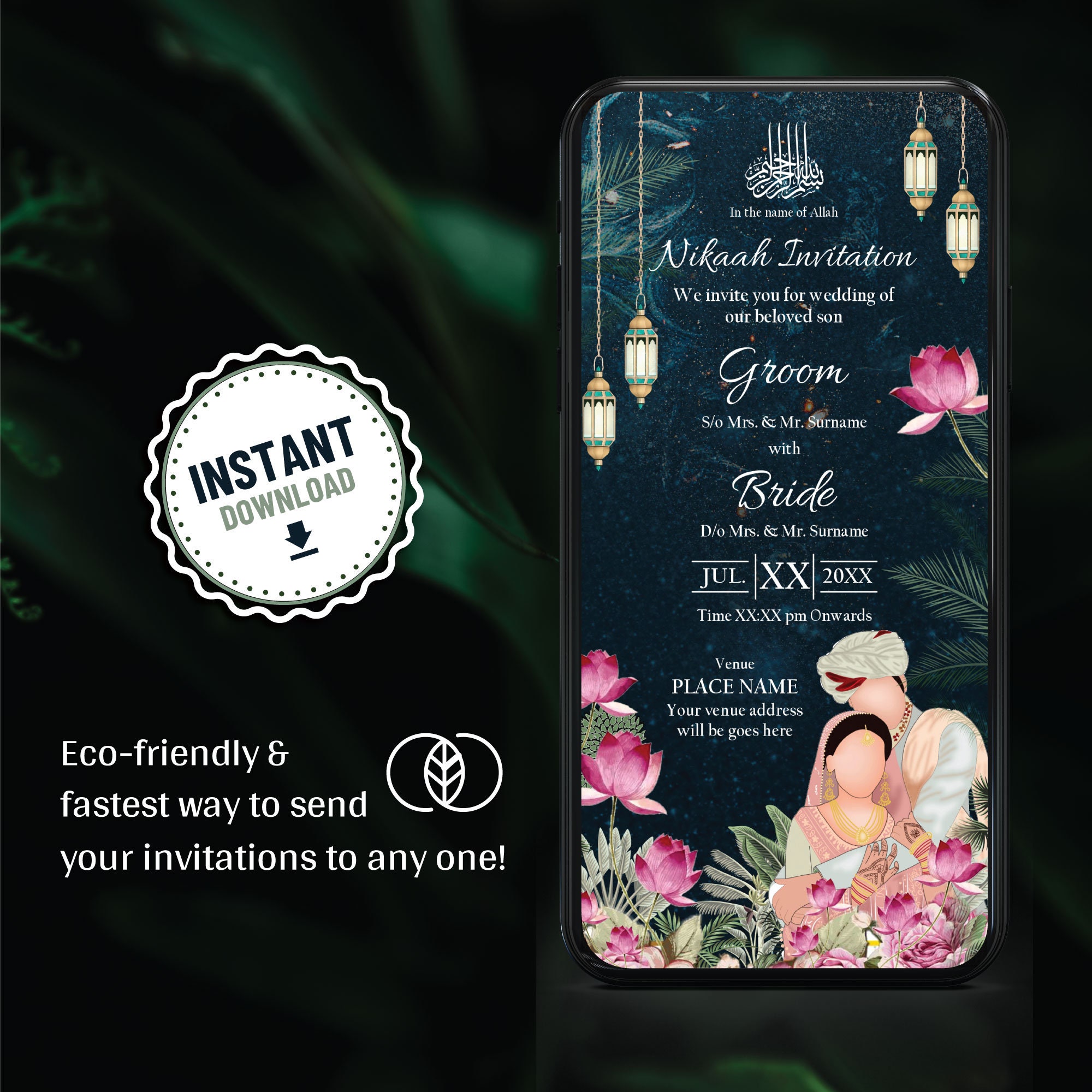 Nikah Electronic Invitation Design, Digital Invitation Card for ...