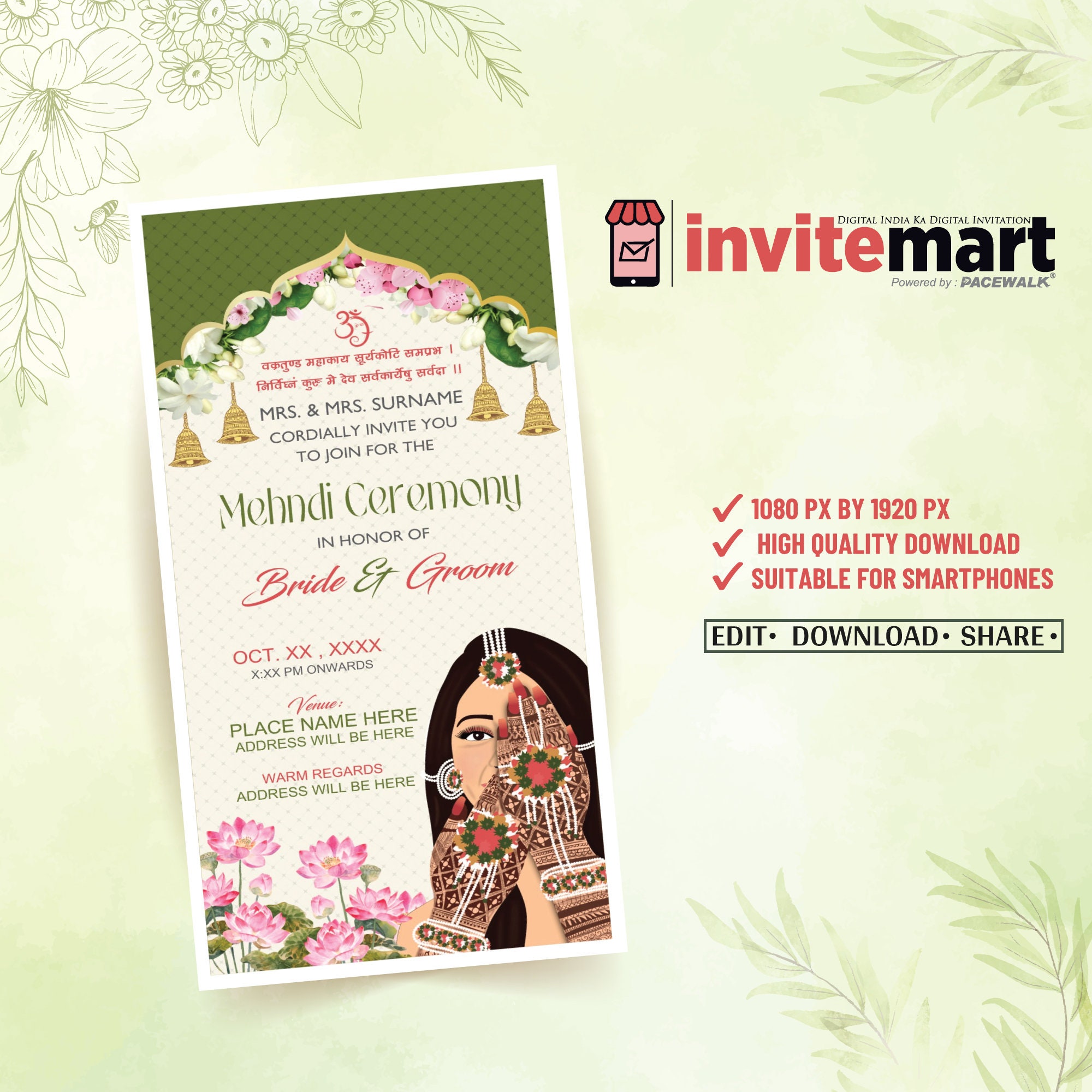 Mehndi Invitation Mehendi Invitation Card Mehndi Invitation Templates ...