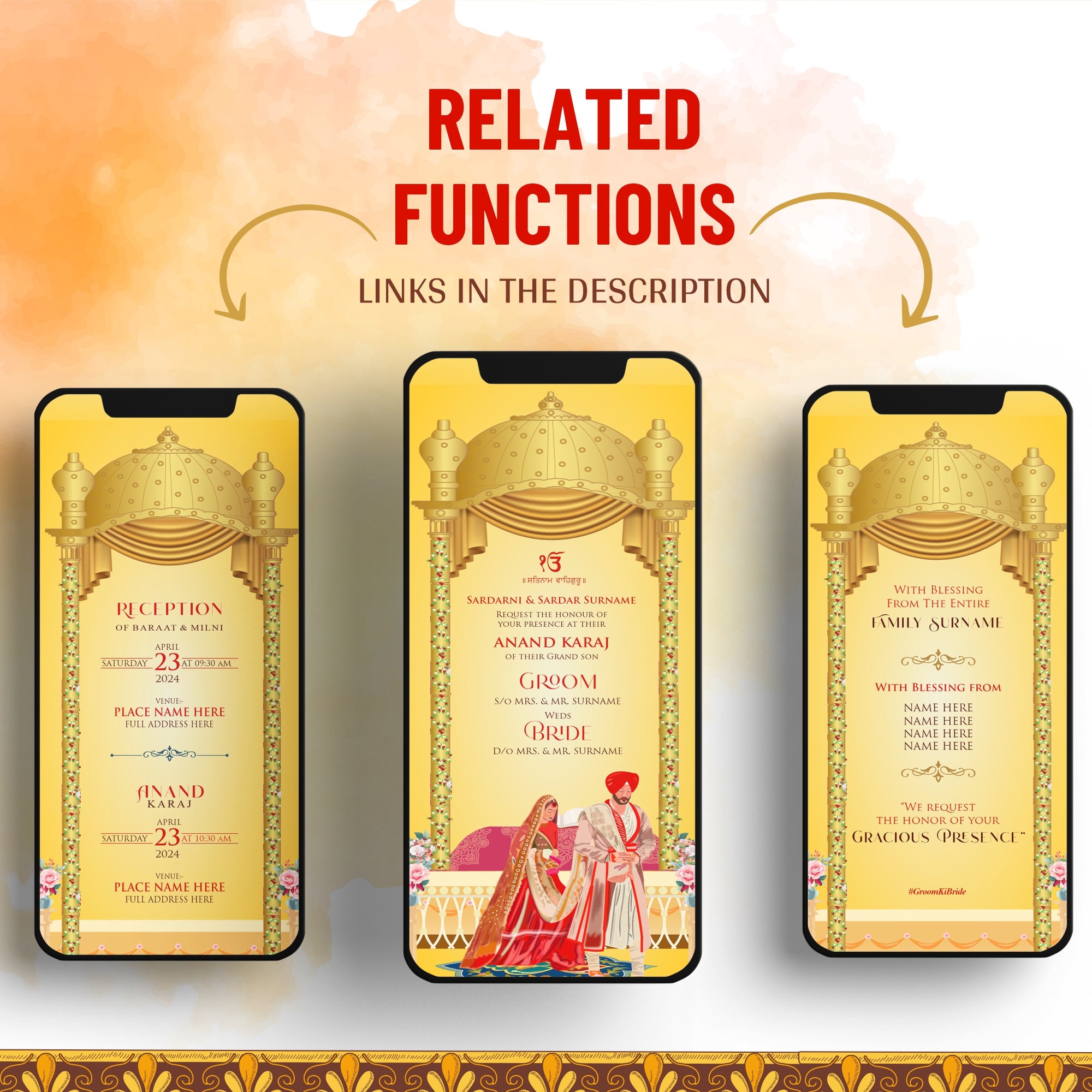 Anand Karaj Invites & Sikh Invites | Digital Sikh Wedding Invitation ...