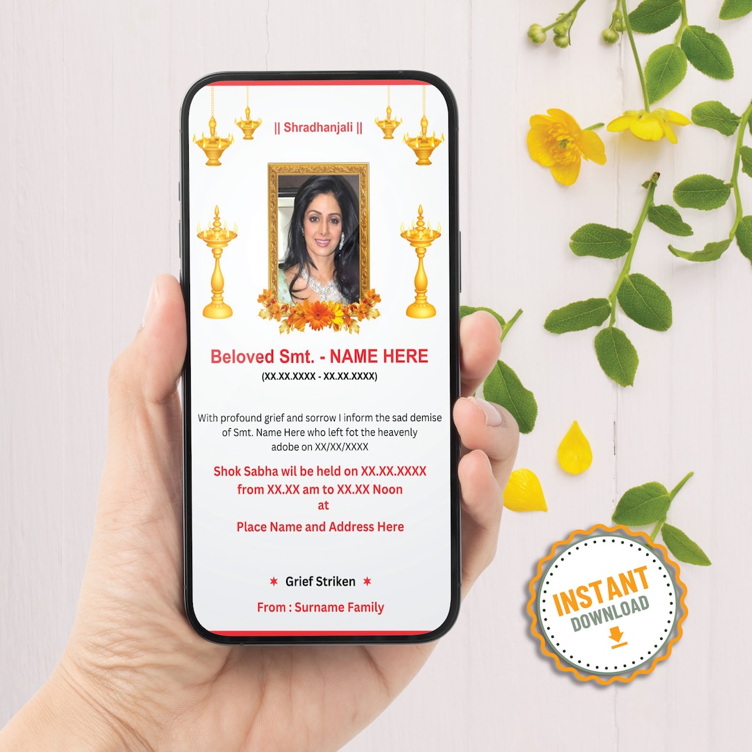 Shradhanjali Invitation Card Tervi Invitation Card Pratham Punyatithi ...