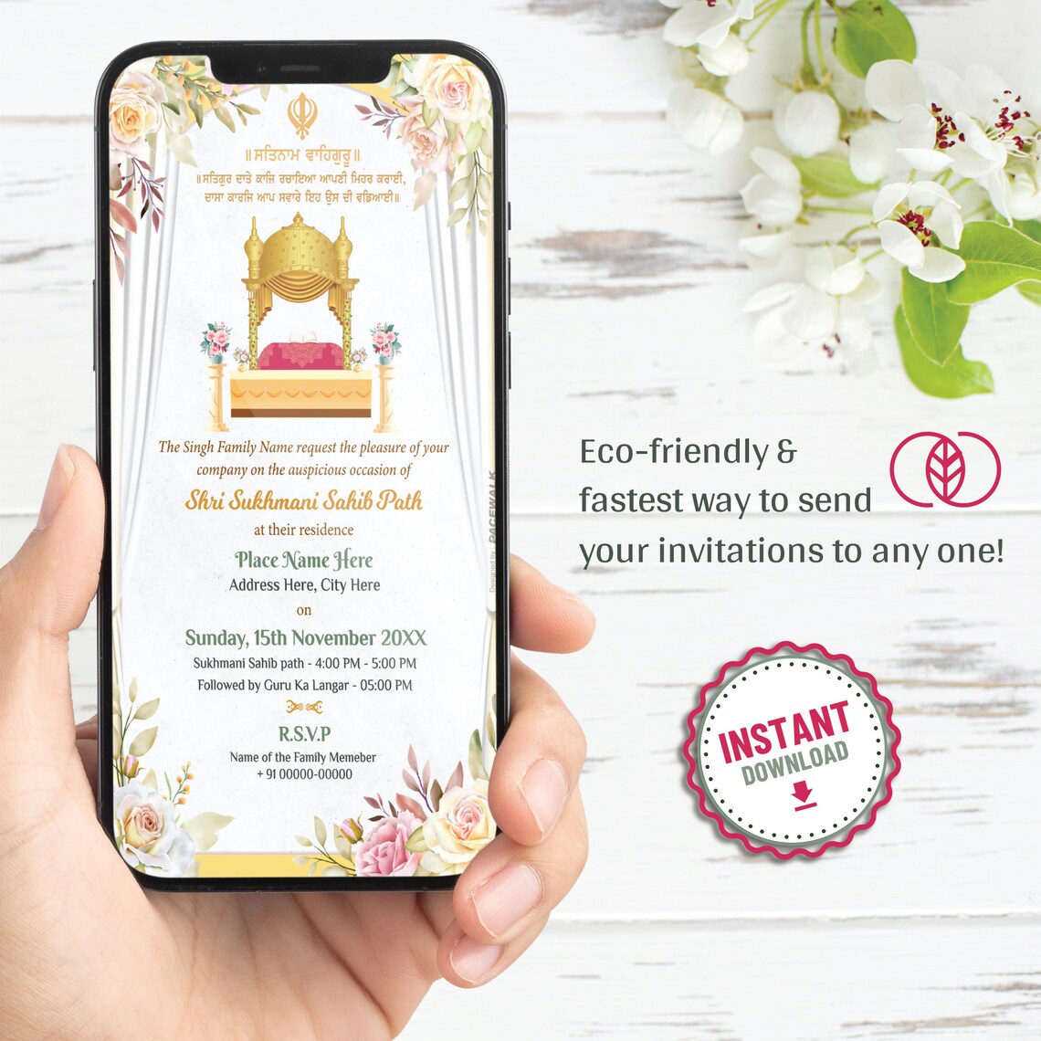 Sri Sukhmani Sahib Path Invite , Sikh Invitations for Path as Punjabi ...