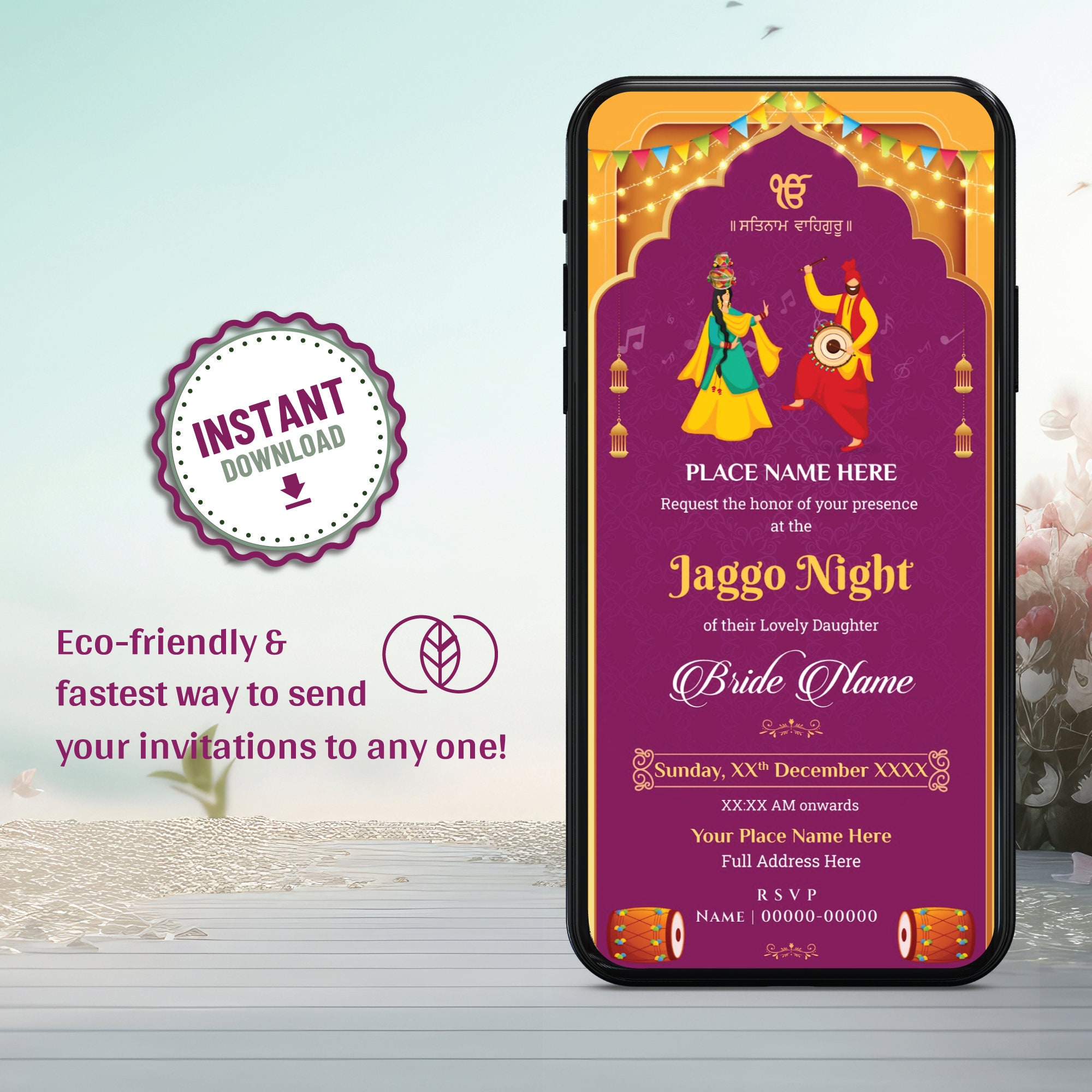 Digital Jago Ceremony Invitation | Punjabi Jago Invite | Jaggo Night ...