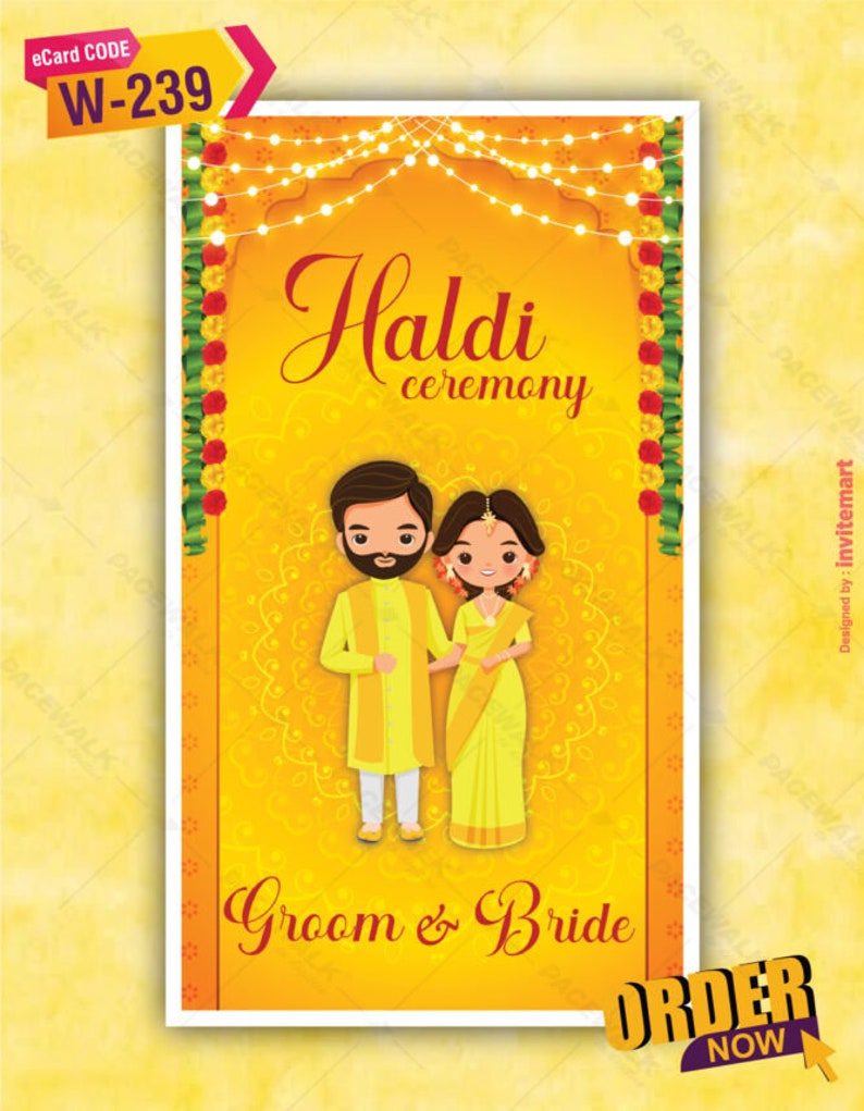 Beautiful Haldi Ceremony Invitation Card Whatsapp Invitation - Etsy