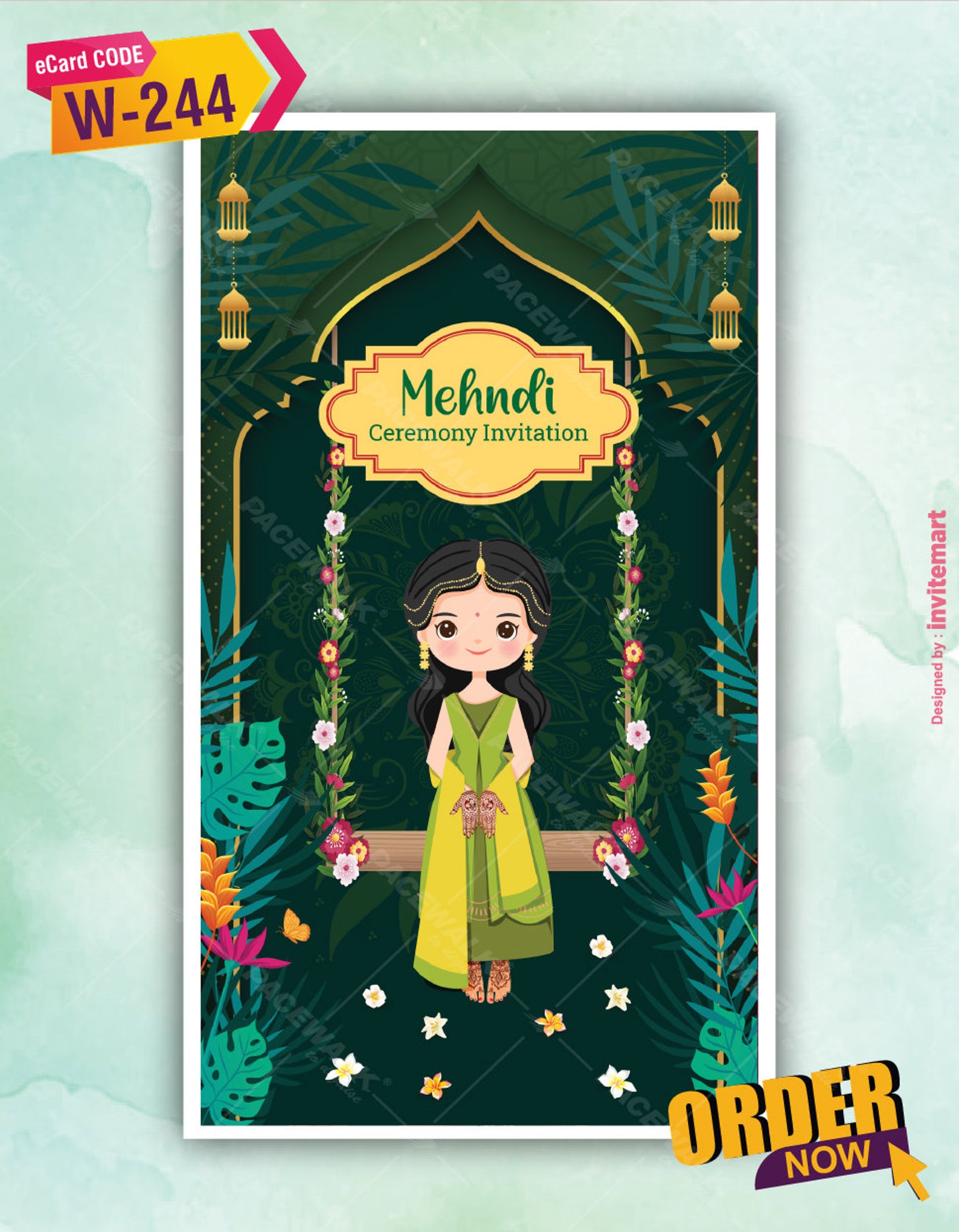 Custom Mehendi Invite Digital Mehndi Invite Personalized - Etsy