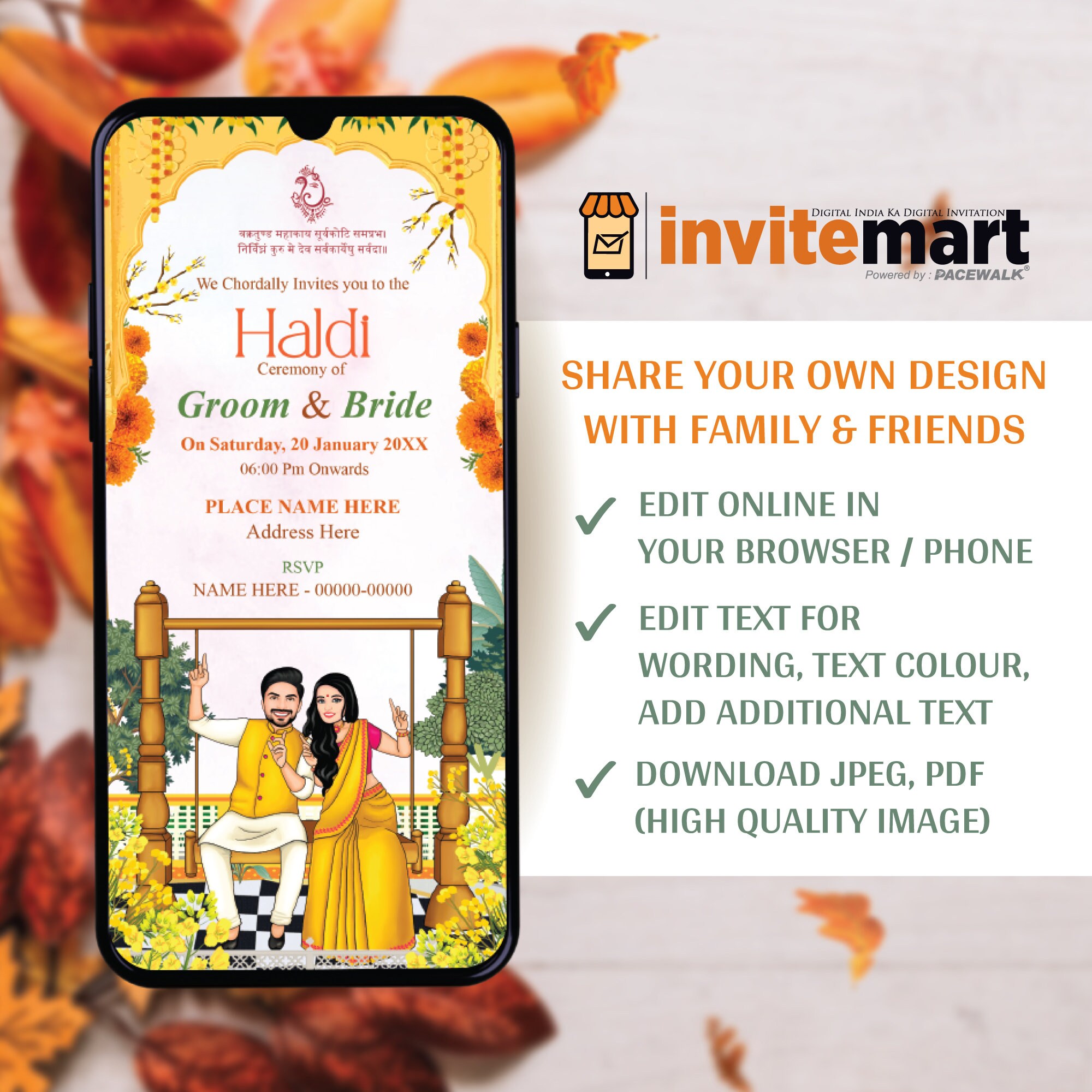 Haldi Function Invitation, Haldi Invitations, Pithi Invites, Holud ...
