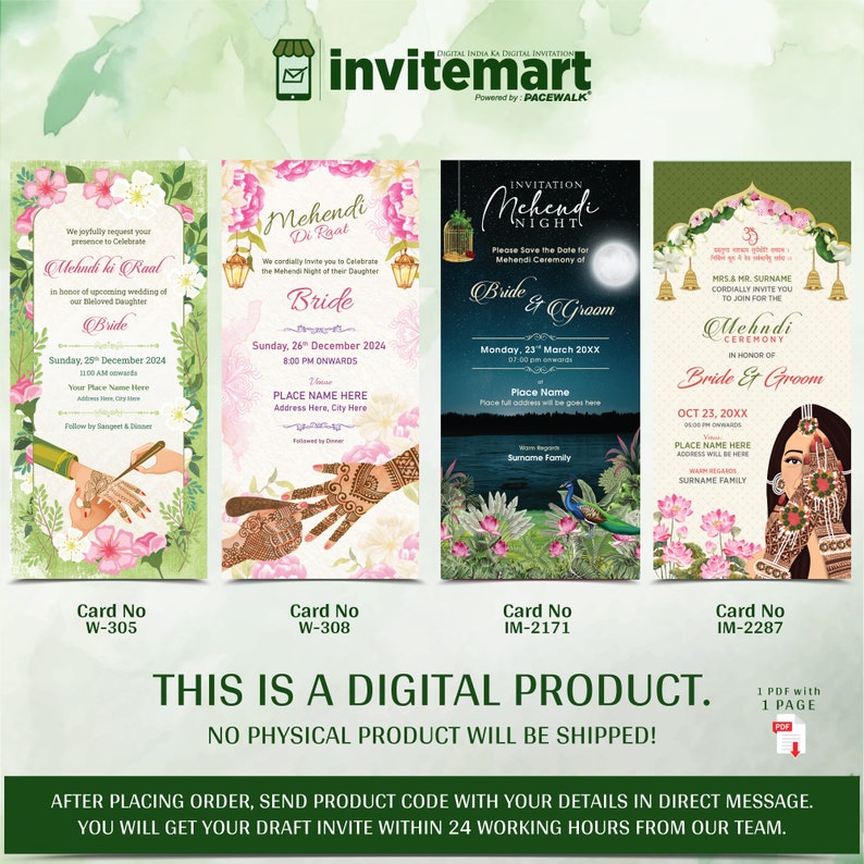 Cute Mehndi Invitation Card Template, Dholki Invitation, Haldi Ceremony ...