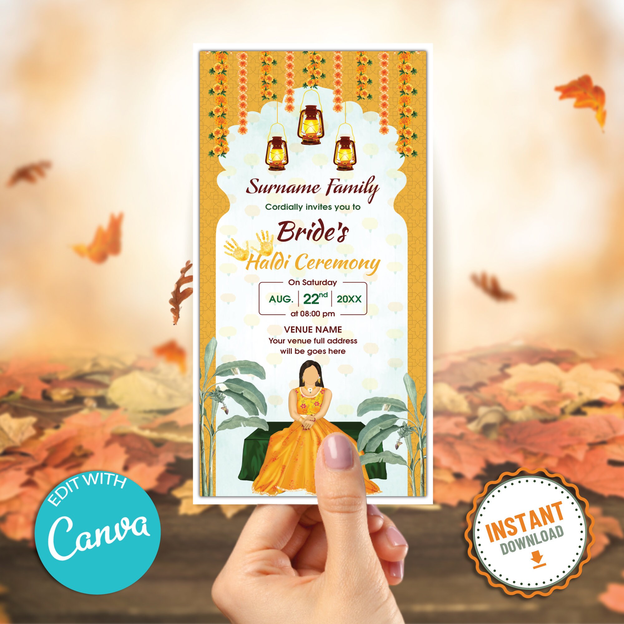 Haldi Ceremony Invitation, Digital Haldi Invite & Haldi Invitations ...
