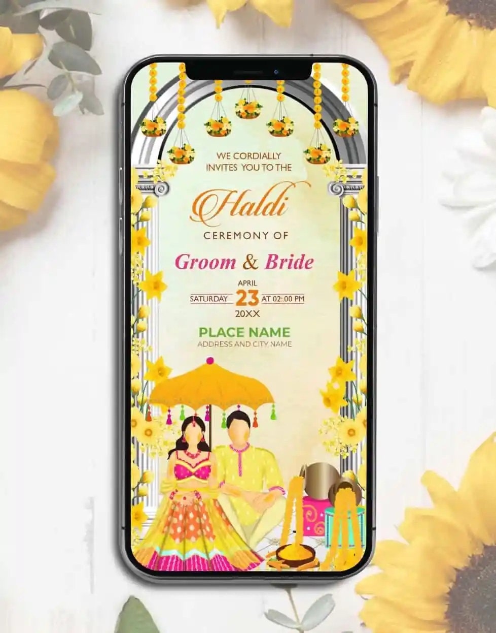 Buy Haldi Kumkum Invitation Card, Digital Haldi Invites, Haldi ...