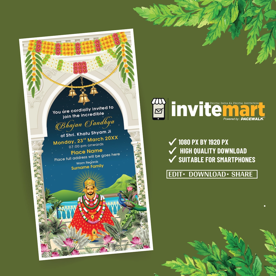 Shyam Baba Kirtan Invitation Card | Khatu Shyam Invitation | Shyam Baba ...