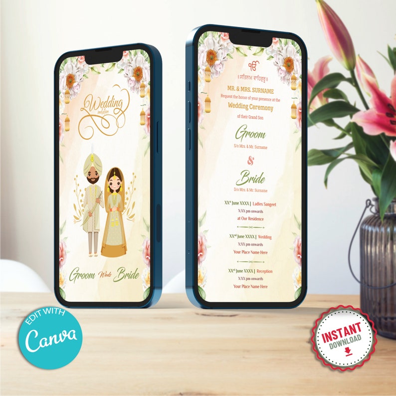 Buy Luxury Royal Sikh Wedding Card Anand Karaj Greeting Card Online in ...