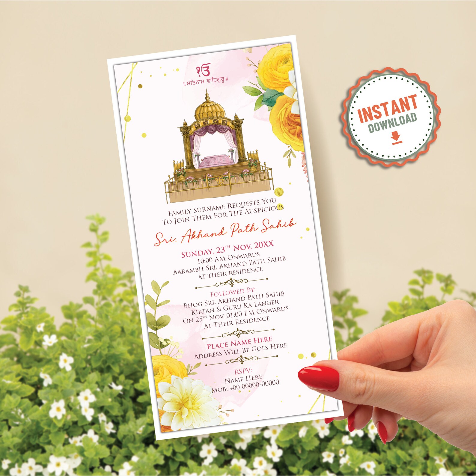 Akhand Path Invites Sikh Invitations, Sri Akhand Path Sahib Invite ...