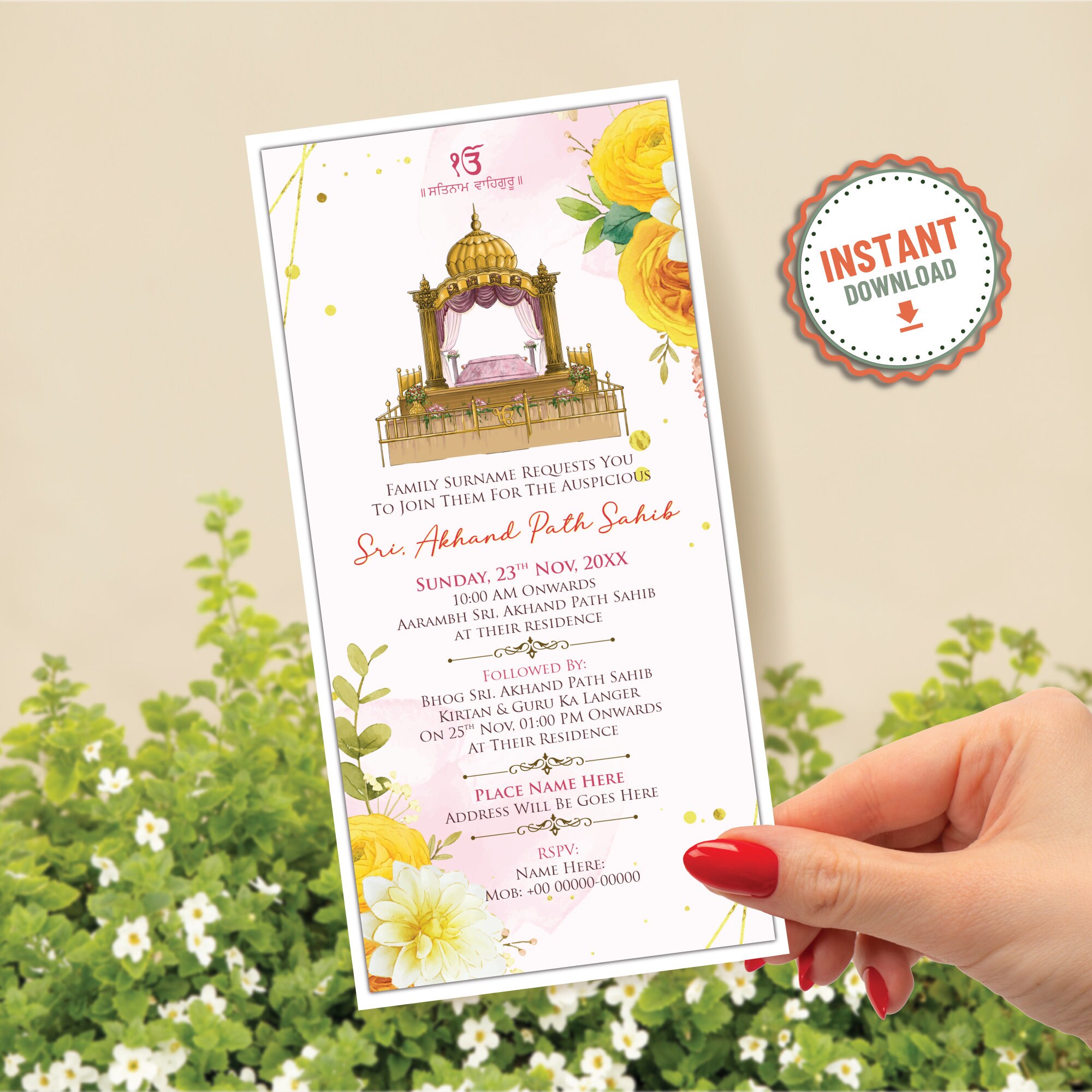 Akhand Path Invites Sikh Invitations, Sri Akhand Path Sahib Invite ...